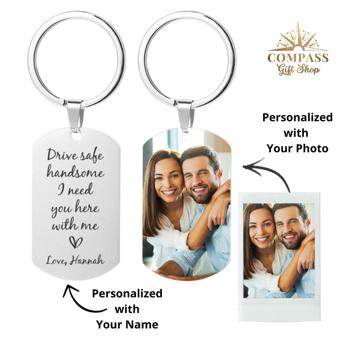 Drive Safe Handsome Photo Keychain – Compass Gift Shop