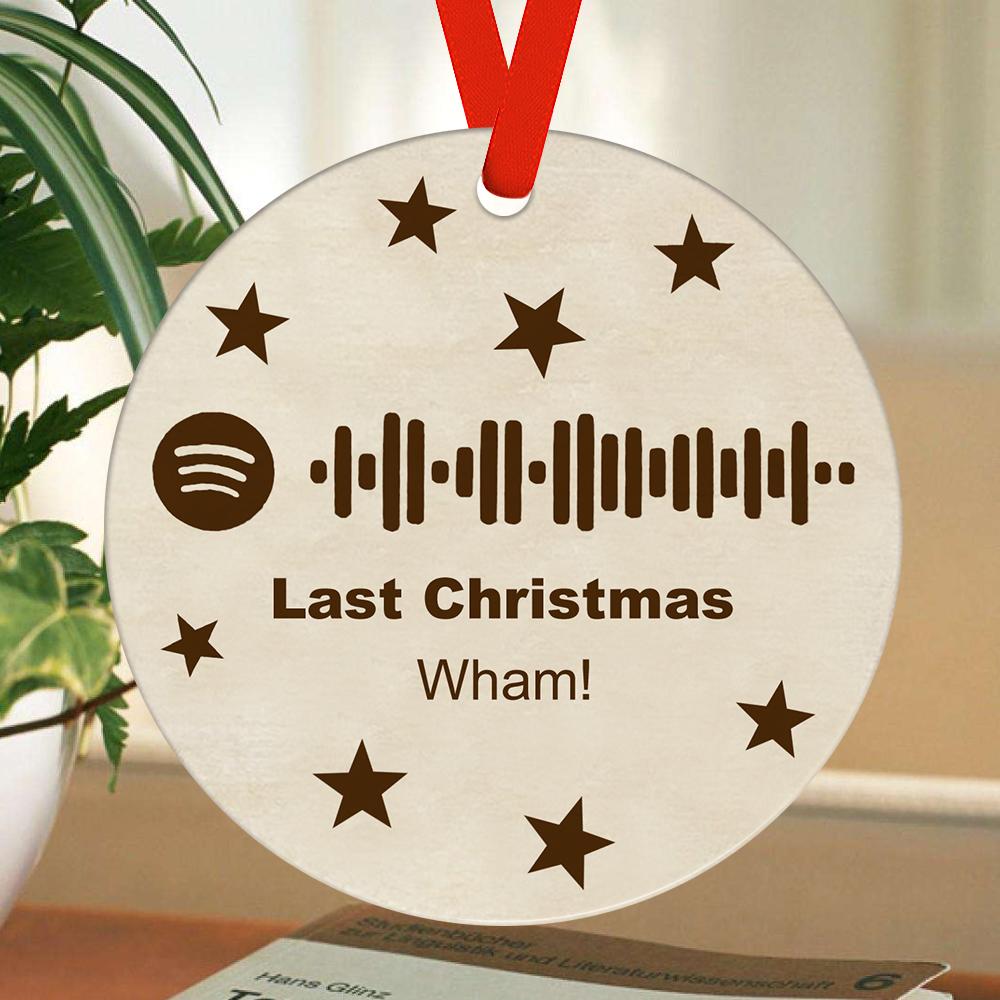 Custom Engraved Ornament Spotify Song Code Christmas Gift – Compass ...