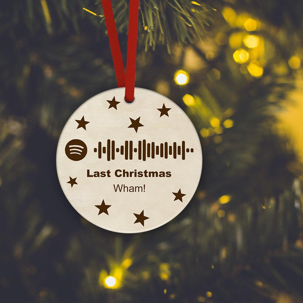 Custom Engraved Ornament Spotify Song Code Christmas Gift – Compass ...